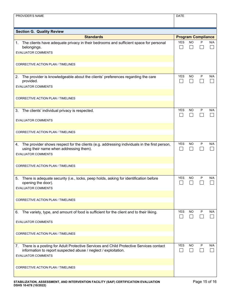DSHS Form 10-678 - Fill Out, Sign Online and Download Printable PDF ...