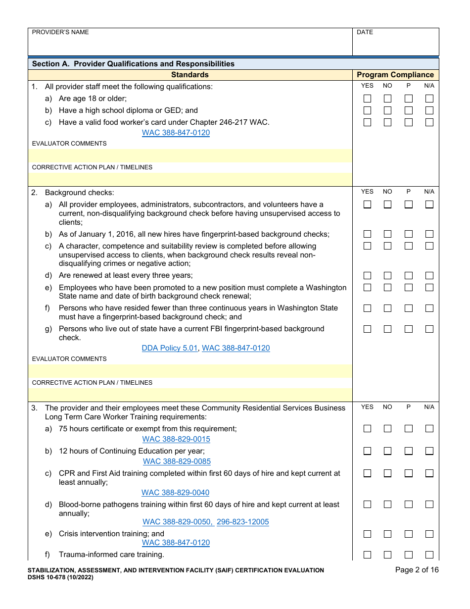 DSHS Form 10-678 - Fill Out, Sign Online and Download Printable PDF ...