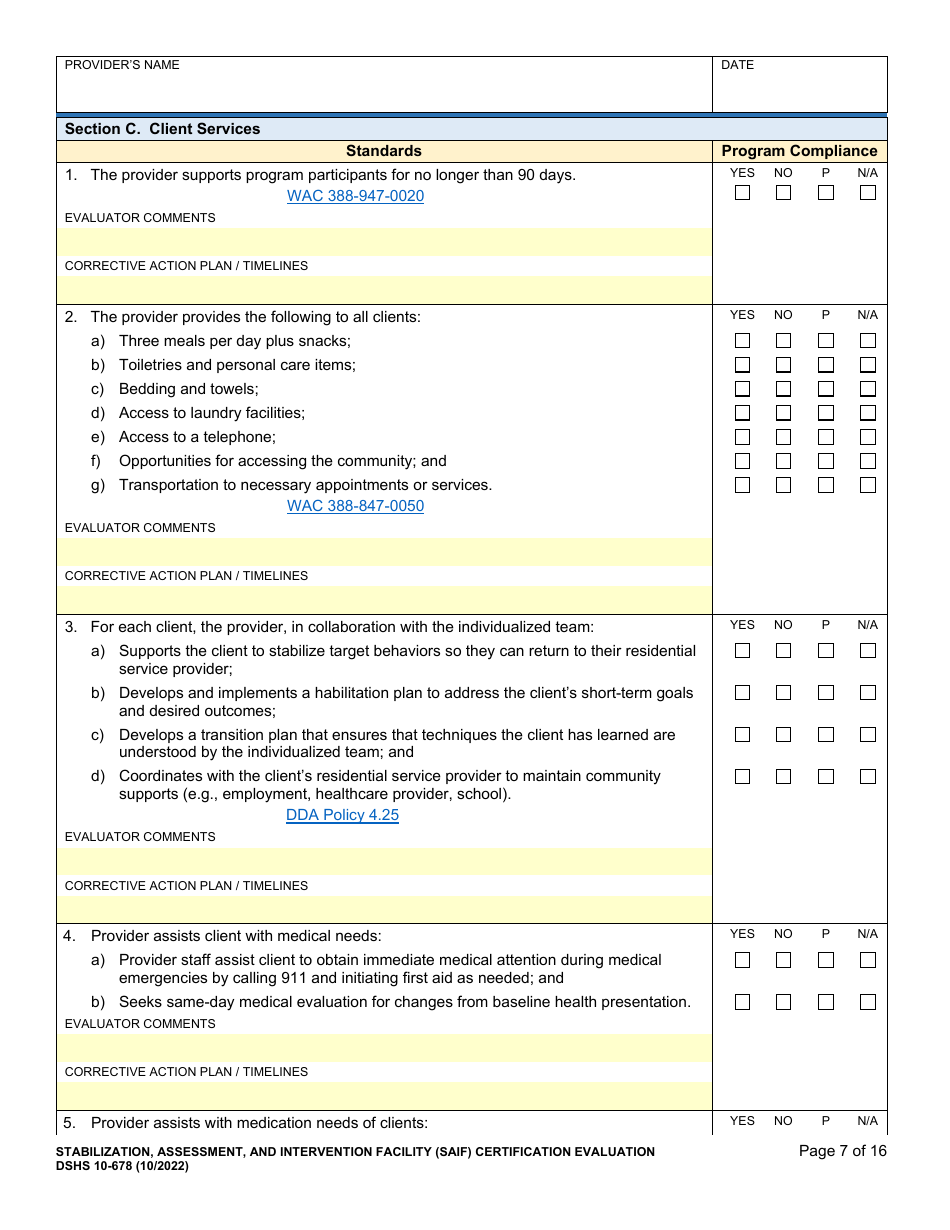 DSHS Form 10-678 - Fill Out, Sign Online and Download Printable PDF ...