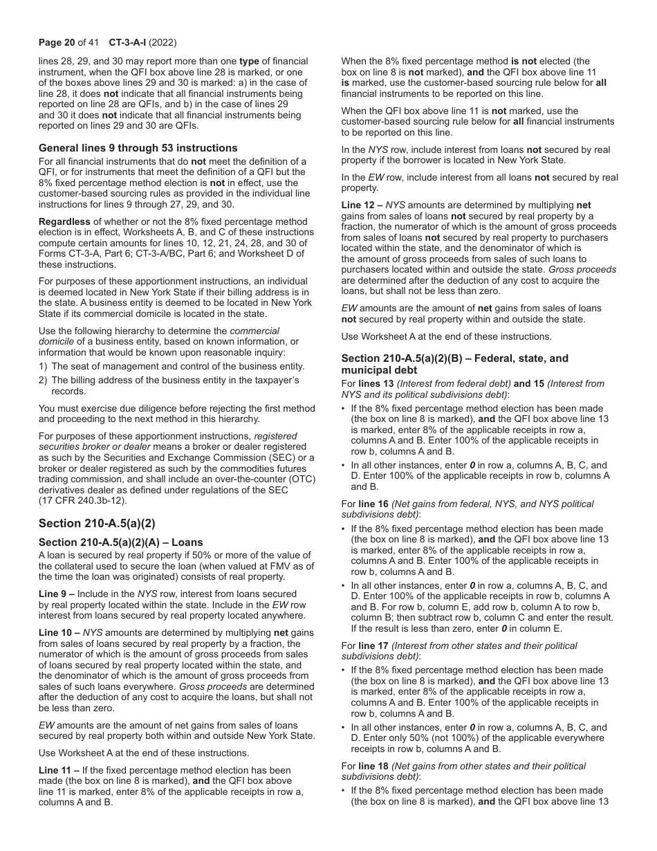 Download Instructions for Form CT-3-A General Business Corporation ...