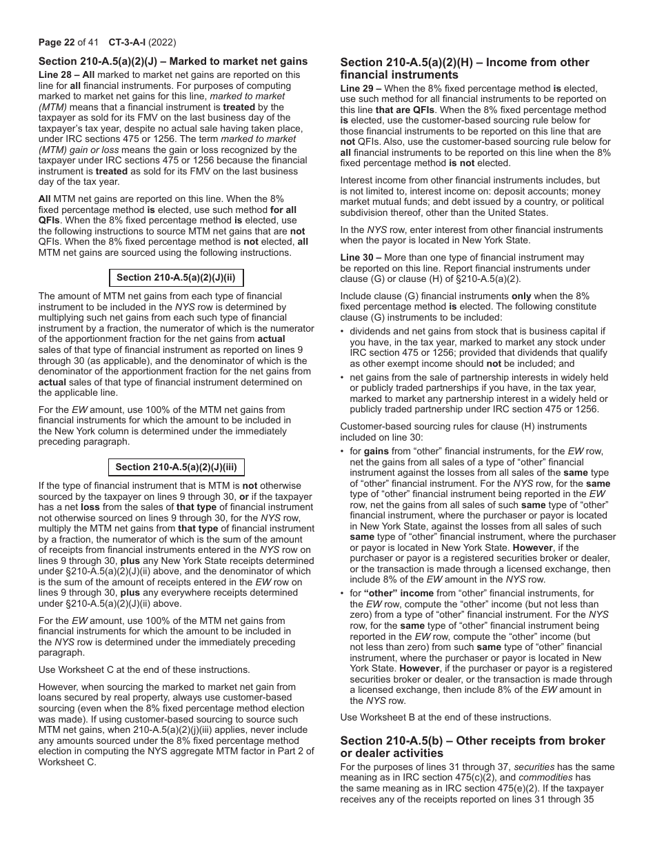 Download Instructions for Form CT-3-A General Business Corporation ...