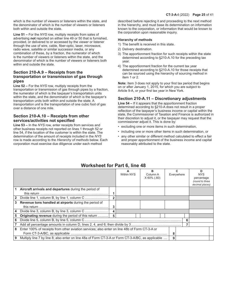 Download Instructions for Form CT-3-A General Business Corporation ...