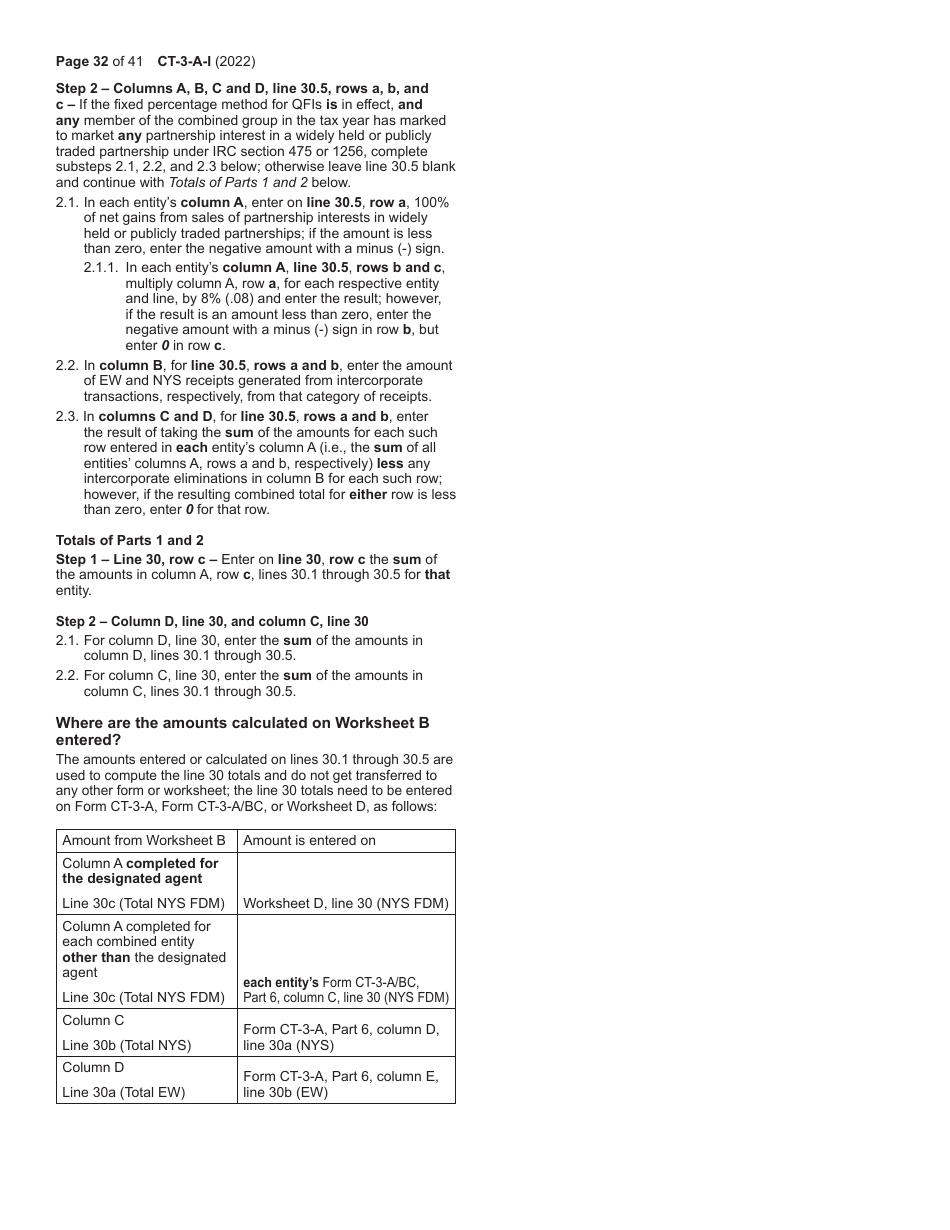 Download Instructions for Form CT-3-A General Business Corporation ...