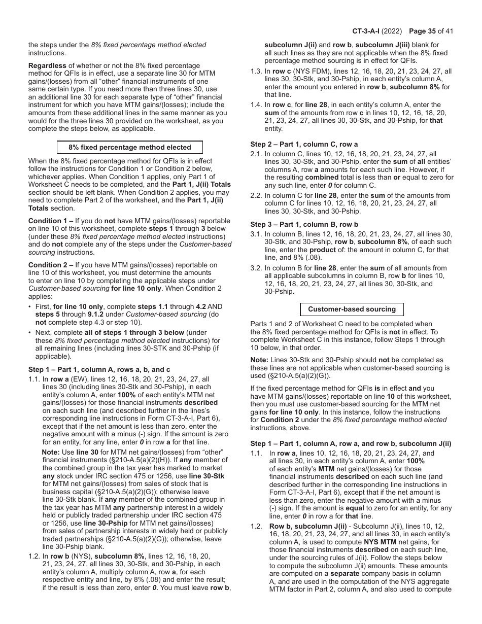 Download Instructions for Form CT-3-A General Business Corporation ...