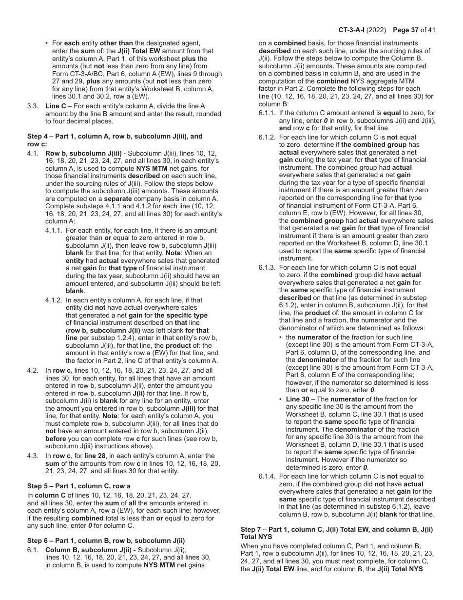 Download Instructions for Form CT-3-A General Business Corporation ...