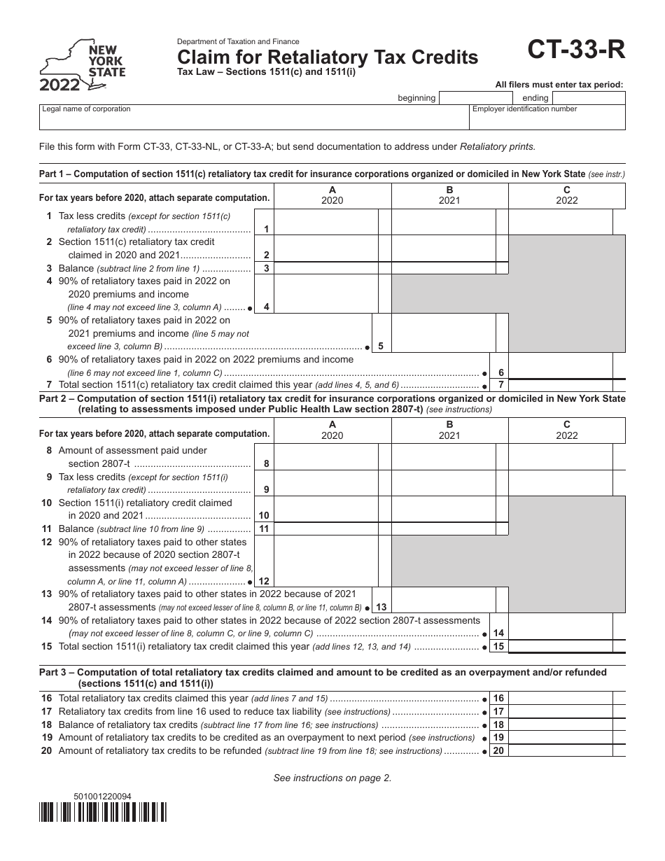 Form CT-33-R - 2022 - Fill Out, Sign Online and Download Printable PDF ...