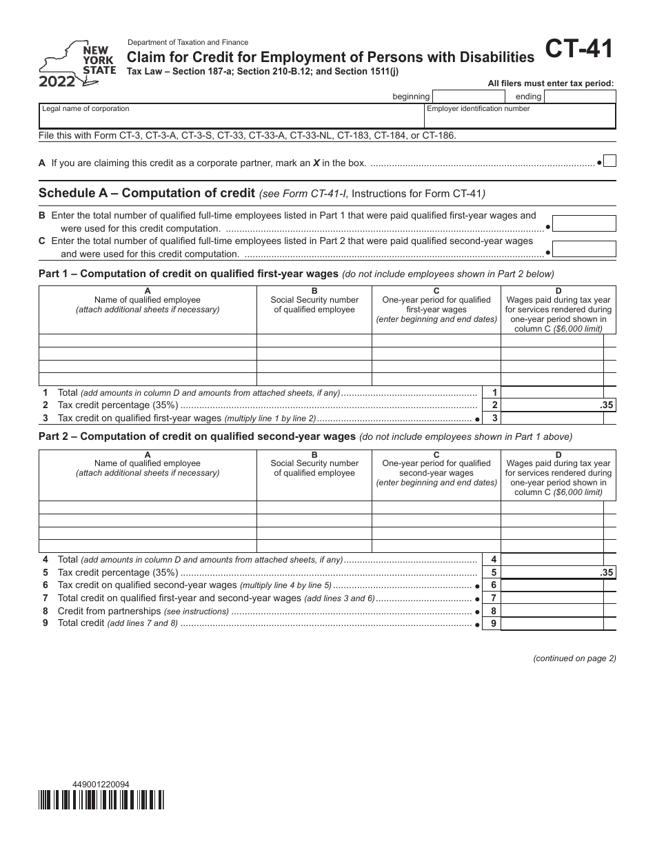 Form CT-41 - 2022 - Fill Out, Sign Online and Download Printable PDF ...