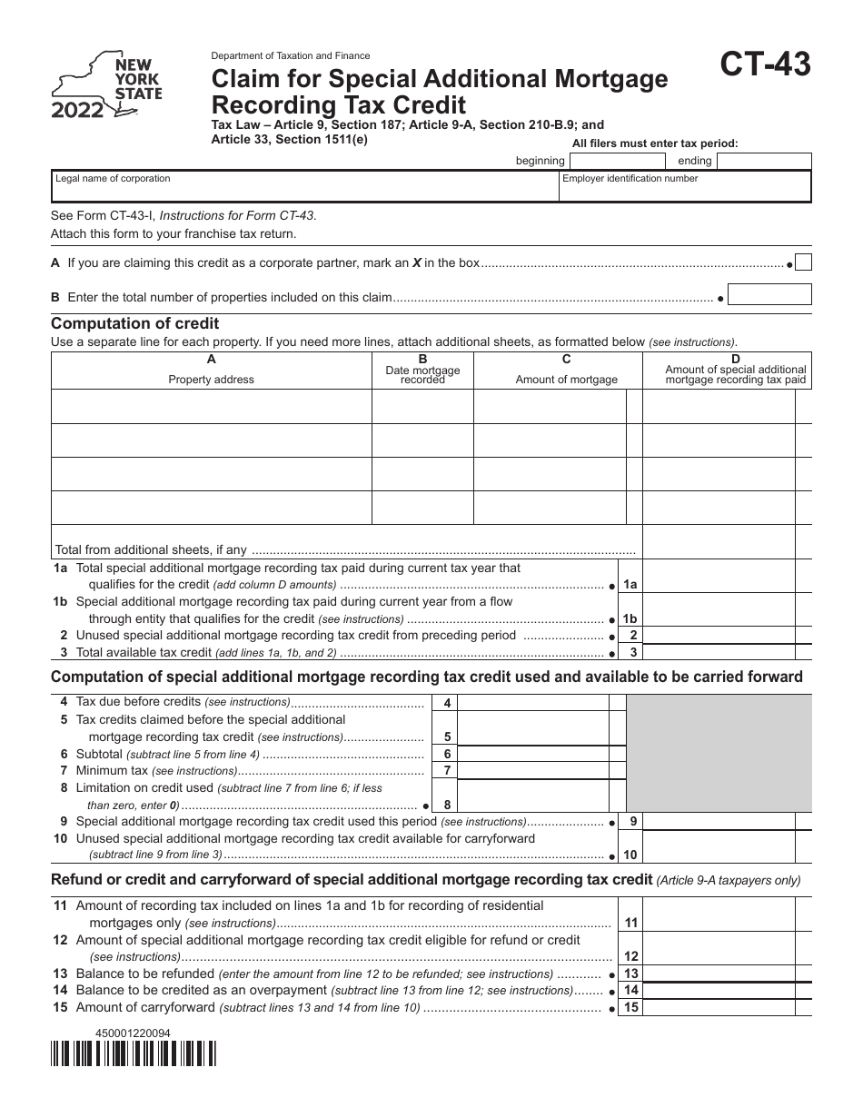 Form CT-43 - 2022 - Fill Out, Sign Online and Download Printable PDF ...
