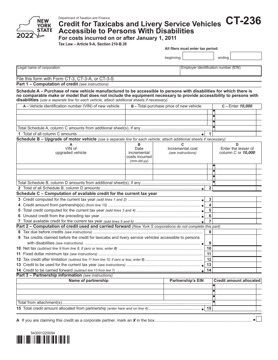 Form CT-236 - 2022 - Fill Out, Sign Online and Download Printable PDF ...
