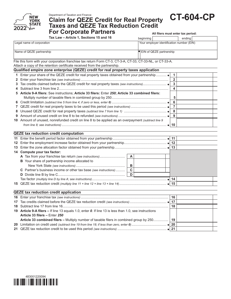Form CT-604-CP - 2022 - Fill Out, Sign Online and Download Printable ...