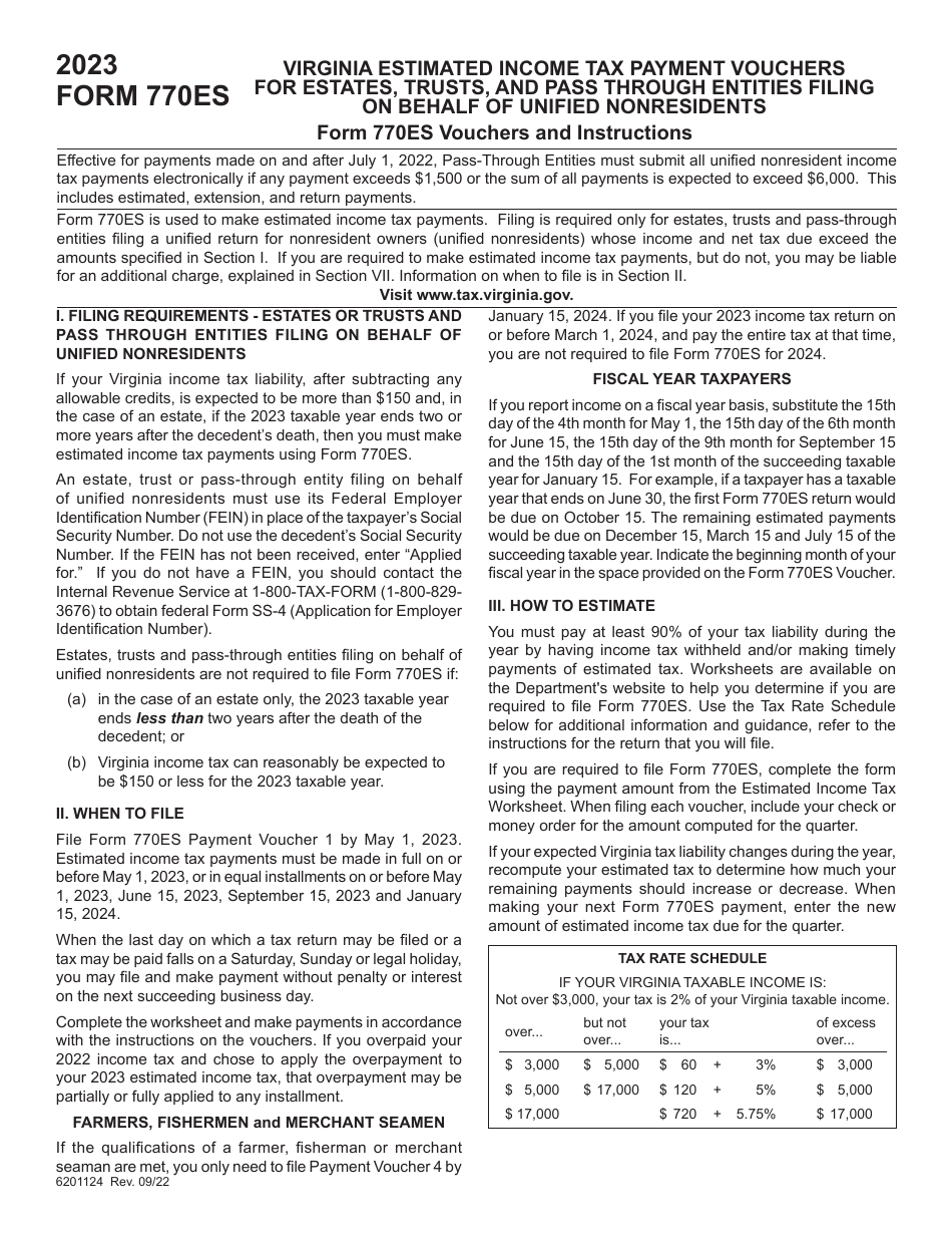 Form 770ES - 2023 - Fill Out, Sign Online and Download Fillable PDF ...