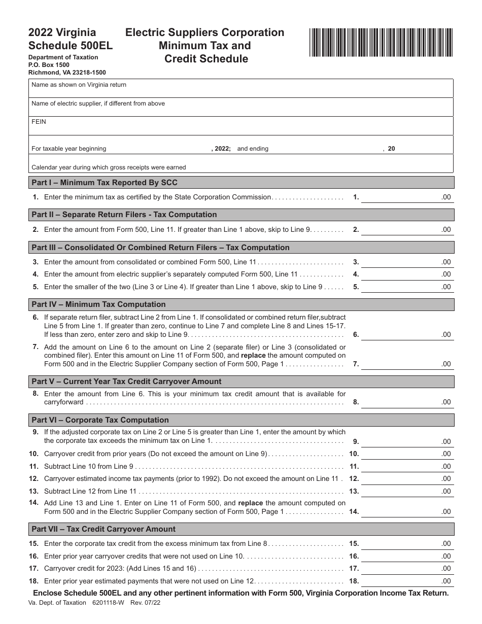 2022 Virginia Electric Suppliers Corporation Minimum Tax and Credit ...