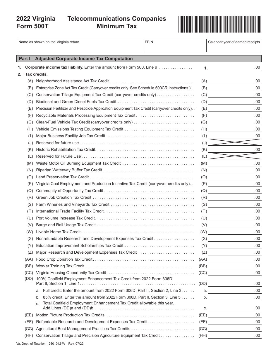 Form 500T - 2022 - Fill Out, Sign Online and Download Fillable PDF ...