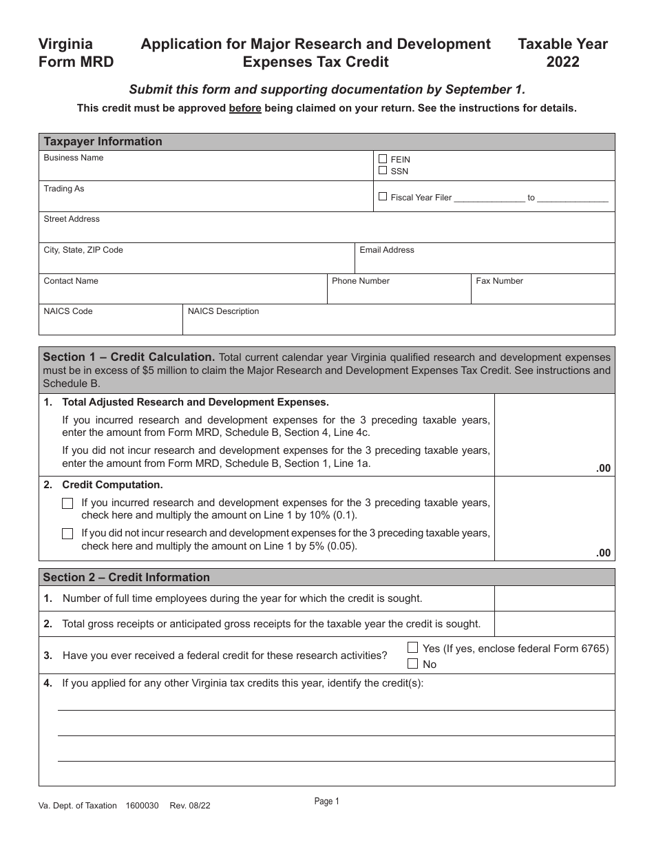 Form MRD - 2022 - Fill Out, Sign Online and Download Fillable PDF ...