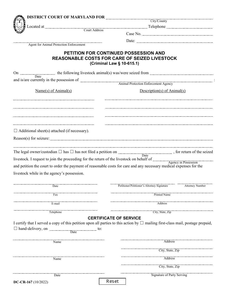 Form DC-CR-167 - Fill Out, Sign Online and Download Fillable PDF ...