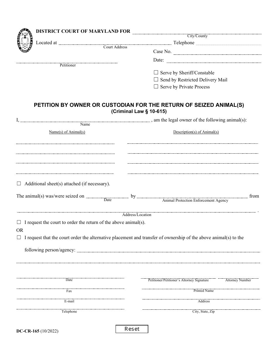Form DC-CR-165 - Fill Out, Sign Online and Download Fillable PDF ...