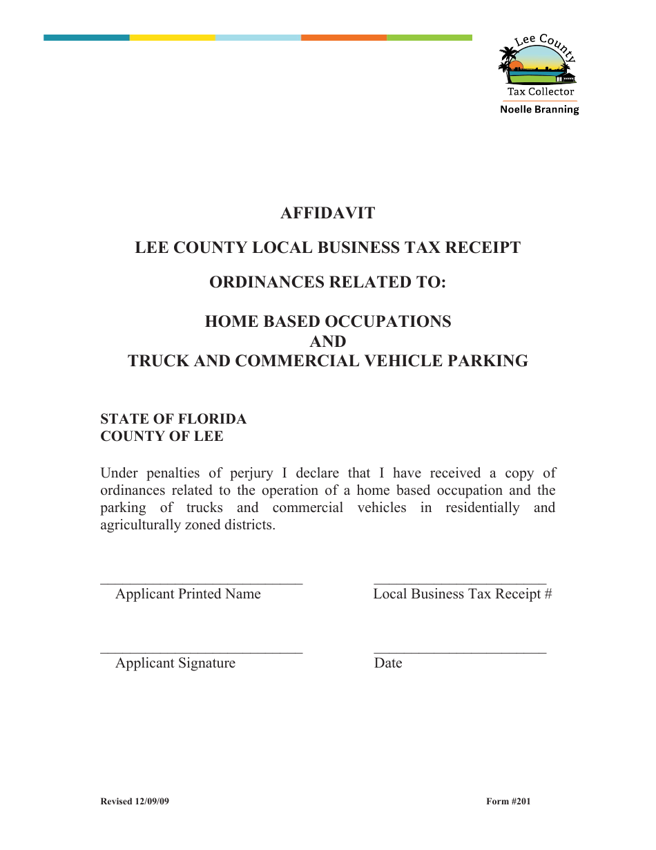 Form 201 - Fill Out, Sign Online and Download Printable PDF, Lee County ...
