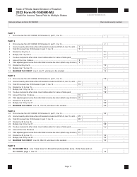 Form RI-1040NR-MU - 2022 - Fill Out, Sign Online and Download Fillable PDF, Rhode Island ...