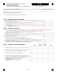 Form RI-2220 - 2022 - Fill Out, Sign Online and Download Fillable PDF, Rhode Island | Templateroller