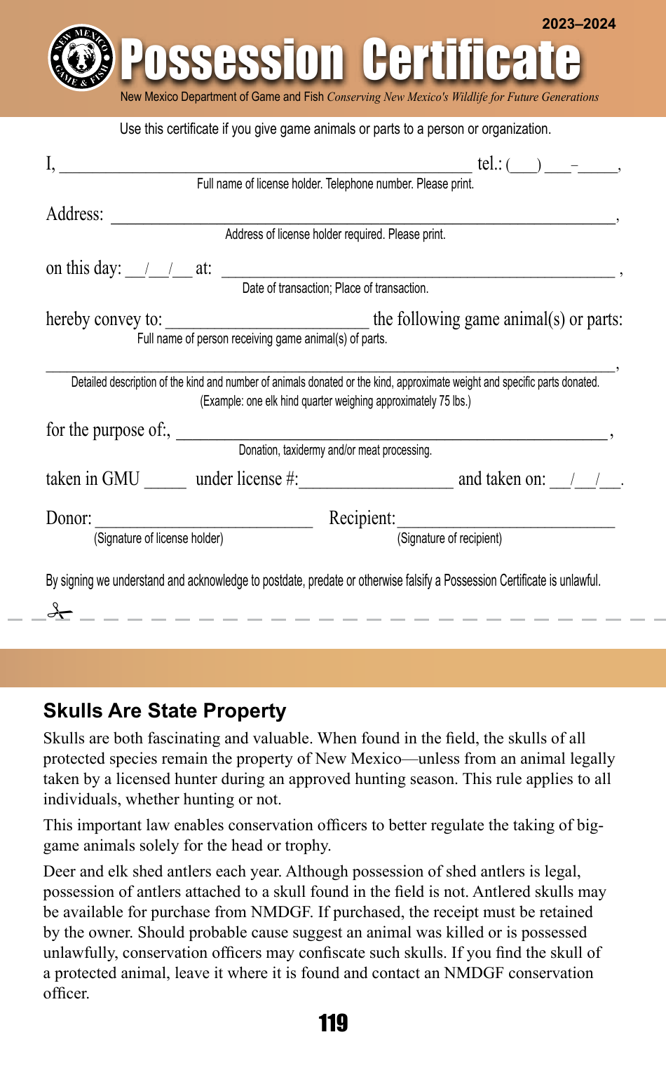 2024 New Mexico Possession Certificate - Fill Out, Sign Online and ...