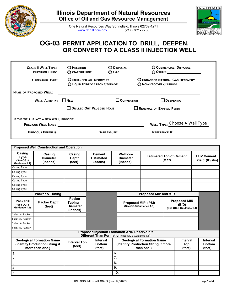 Form OG-03 - Fill Out, Sign Online and Download Fillable PDF, Illinois ...