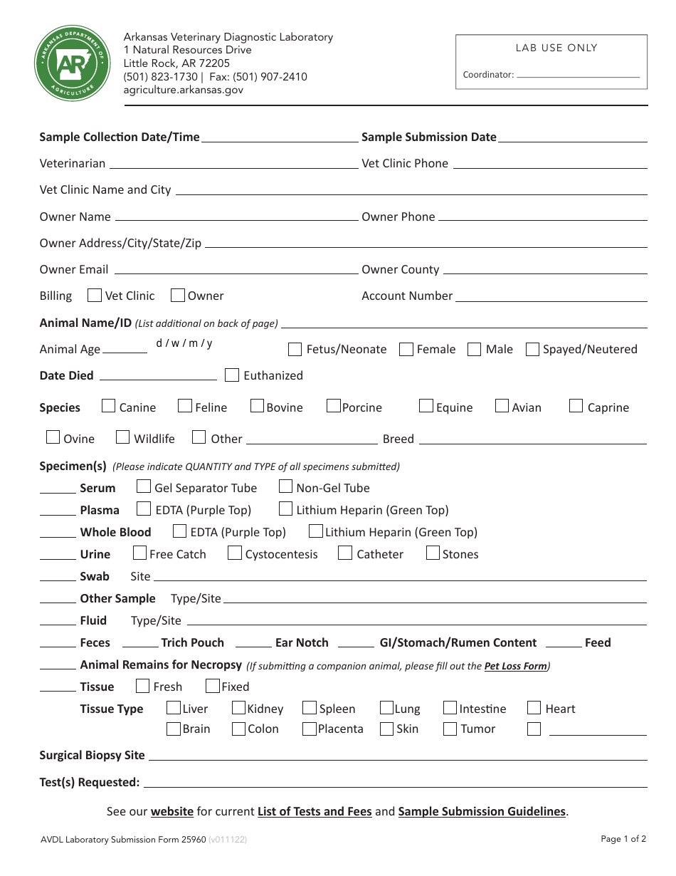 Form 25960 - Fill Out, Sign Online and Download Fillable PDF, Arkansas | Templateroller