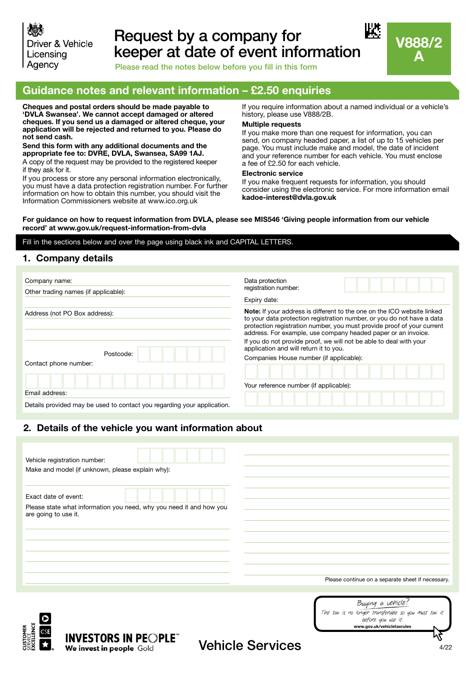 Form V888/2A - Fill Out, Sign Online and Download Printable PDF, United ...