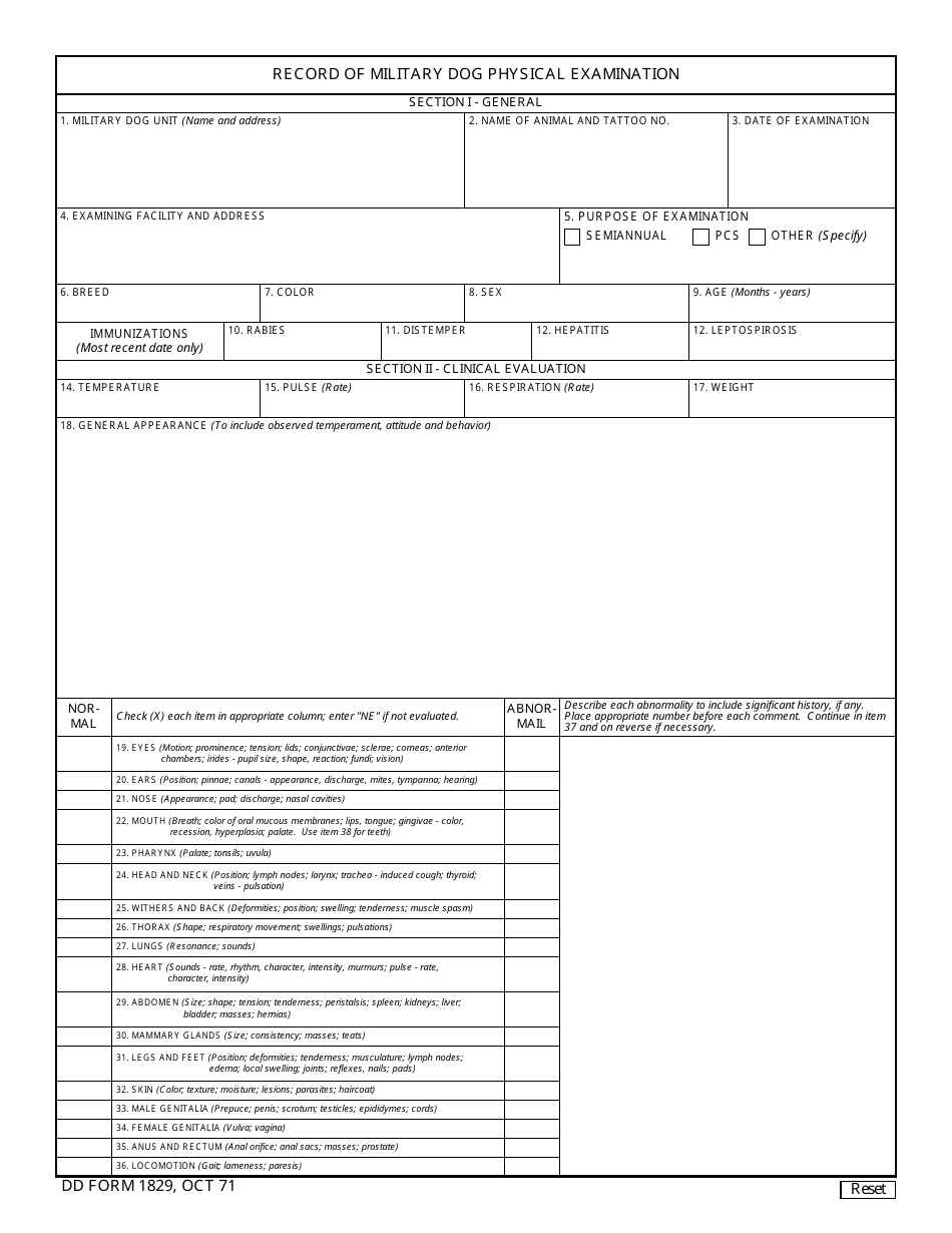 DD Form 1829 - Fill Out, Sign Online and Download Fillable PDF ...