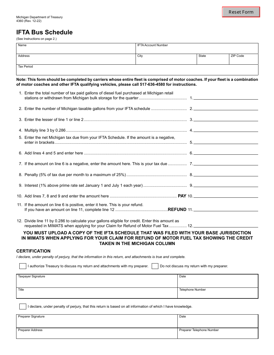 Form 4360 - Fill Out, Sign Online and Download Fillable PDF, Michigan ...