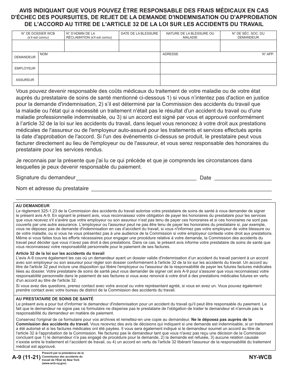 Forme A-9 - Fill Out, Sign Online and Download Fillable PDF, New York ...