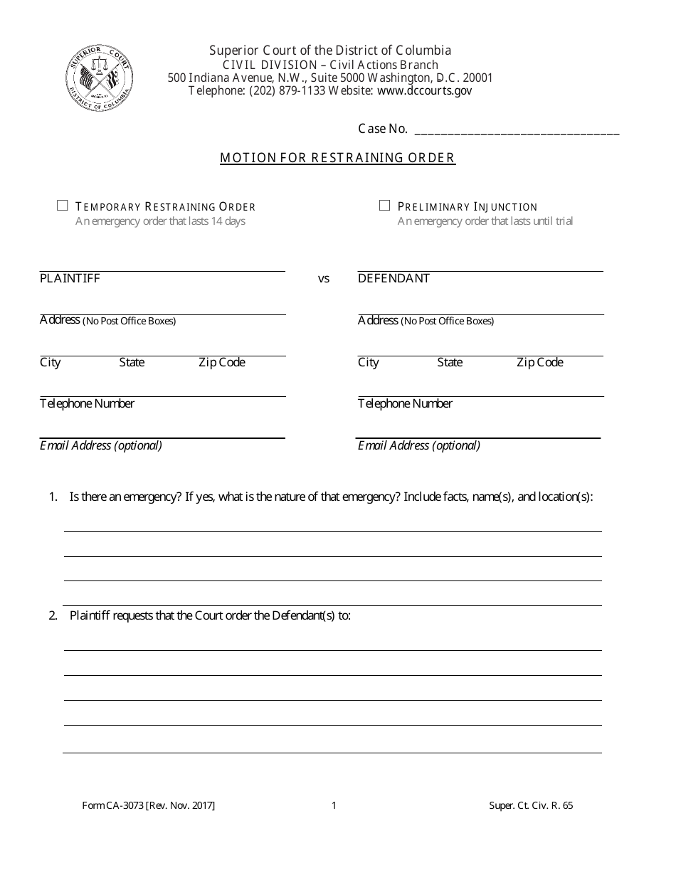 Form CA-3073 - Fill Out, Sign Online and Download Fillable PDF ...