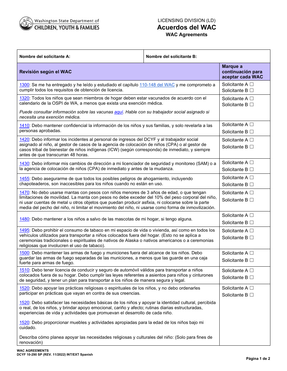 DCYF Formulario 10-290 - Fill Out, Sign Online and Download Printable ...