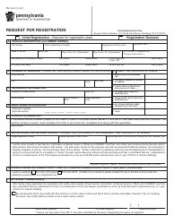 Form MV-140 Download Fillable PDF or Fill Online Request for Registration, Pennsylvania ...