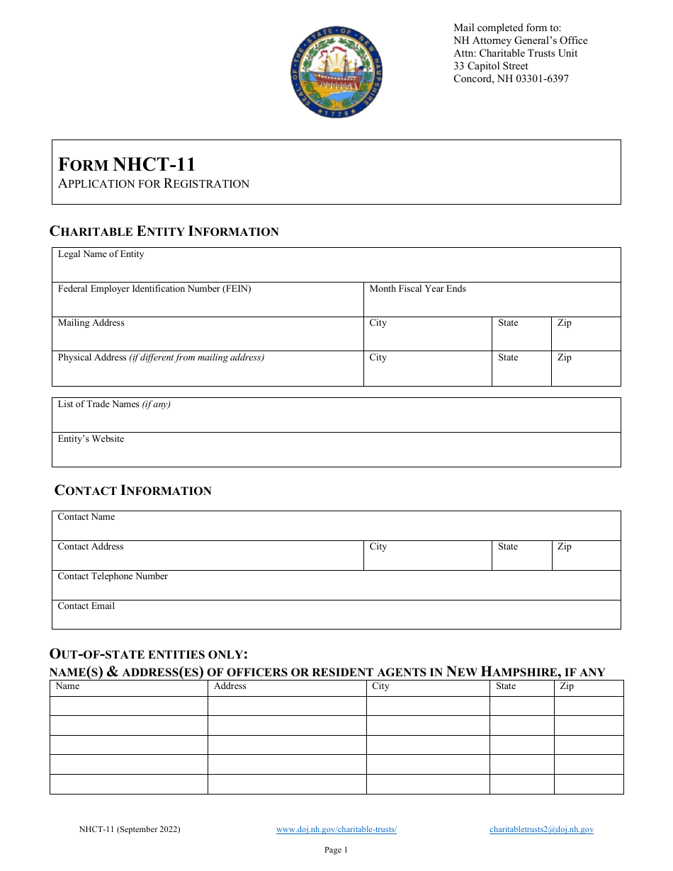 Form NHCT-11 - Fill Out, Sign Online and Download Printable PDF, New ...