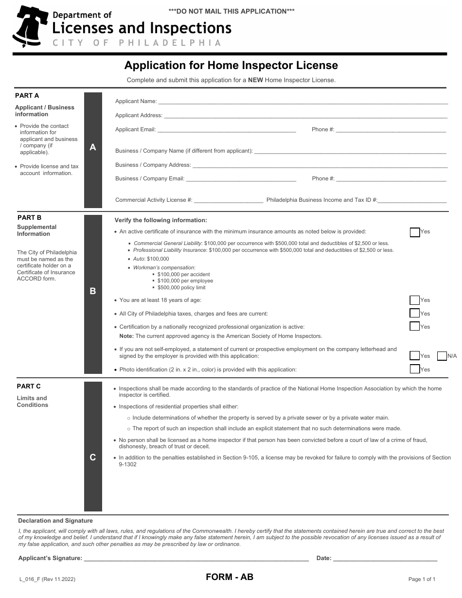 Form AB (L_016_F) - Fill Out, Sign Online and Download Fillable PDF ...