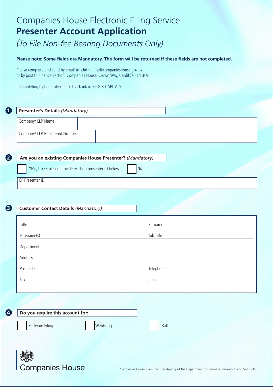 United Kingdom Presenter Account Application - Fill Out, Sign Online ...