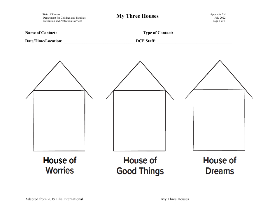 Kansas My Three Houses - One Page - Fill Out, Sign Online and Download ...