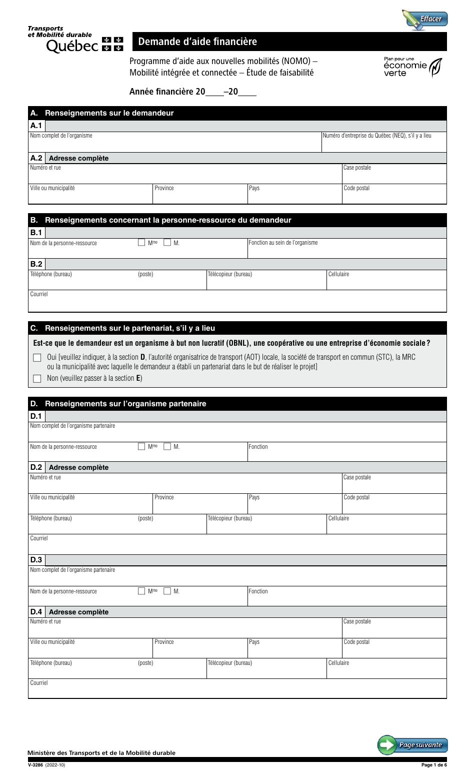 Forme V-3286 - Fill Out, Sign Online and Download Fillable PDF, Quebec ...