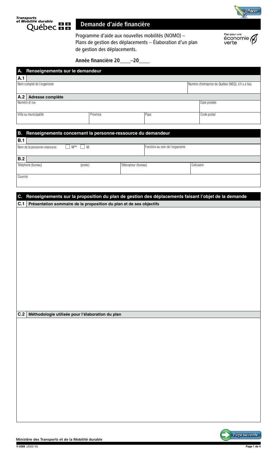 Forme V-3288 - Fill Out, Sign Online and Download Fillable PDF, Quebec ...