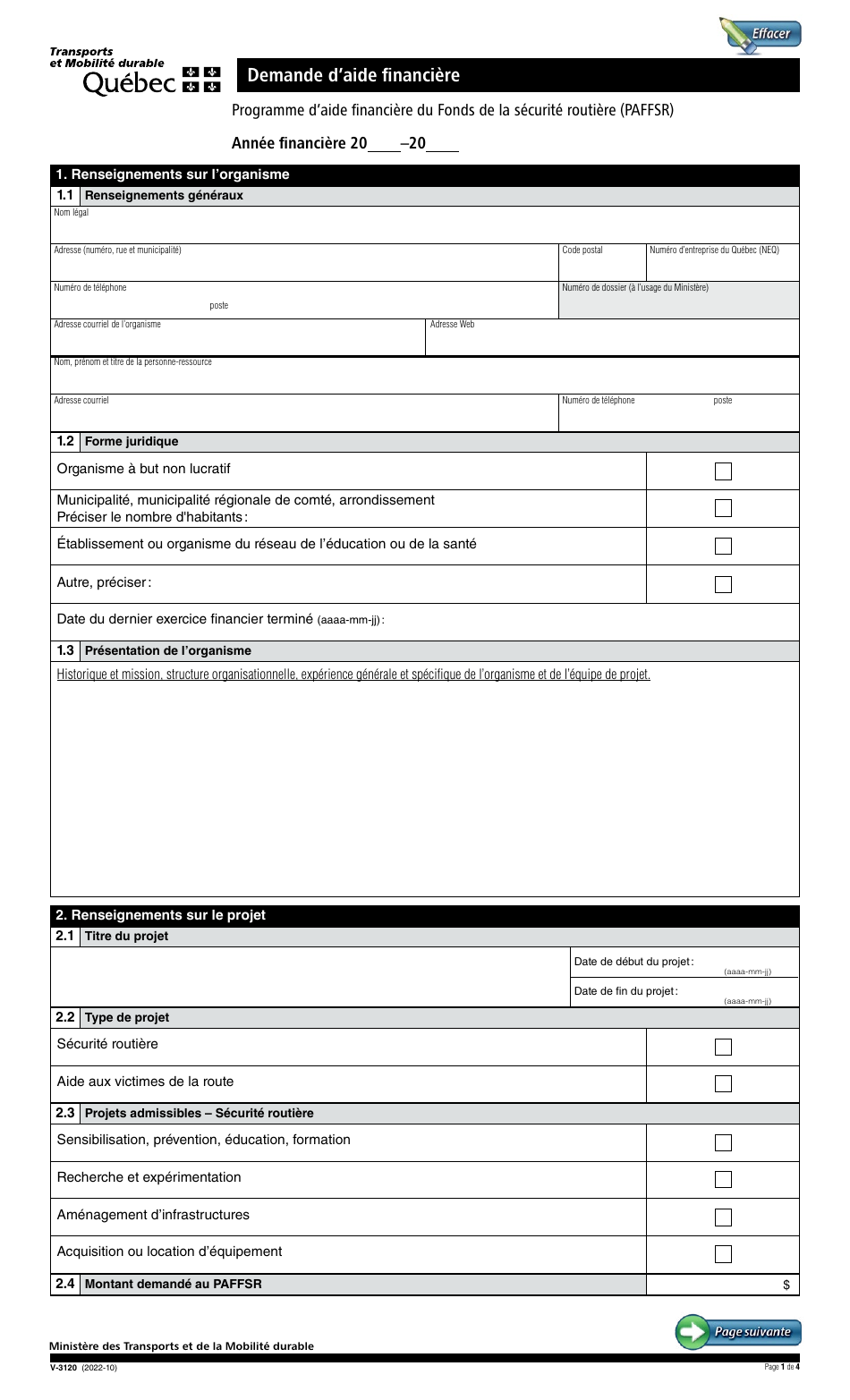 Forme V-3120 - Fill Out, Sign Online and Download Fillable PDF, Quebec ...