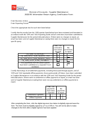 2022 Tennessee IRS Information Return Agency Certification Form ...