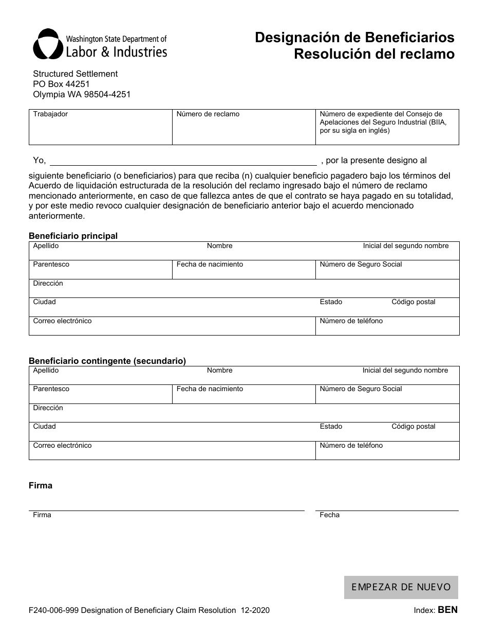 Formulario F240-006-999 - Fill Out, Sign Online and Download Fillable ...