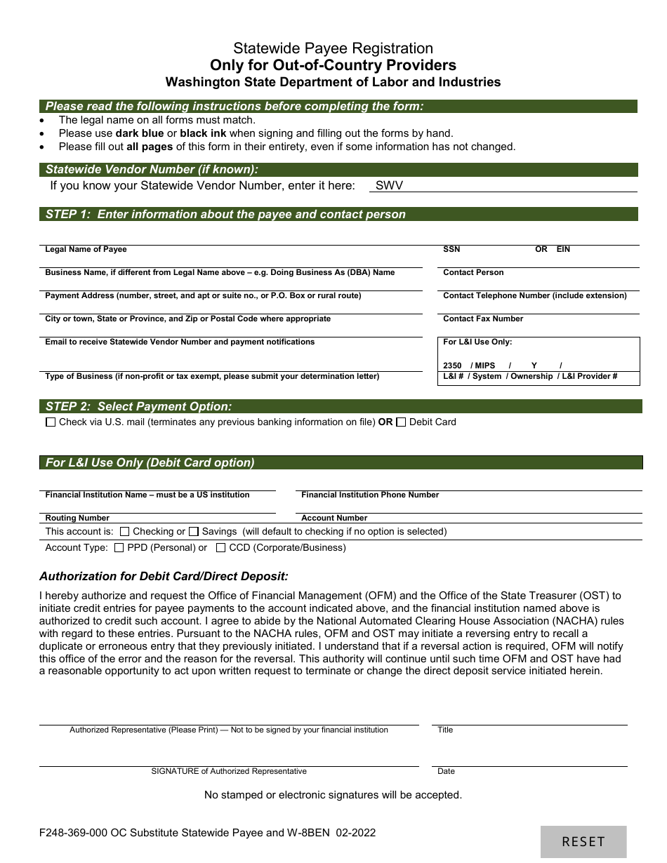 Form F248-369-000 - Fill Out, Sign Online and Download Fillable PDF ...