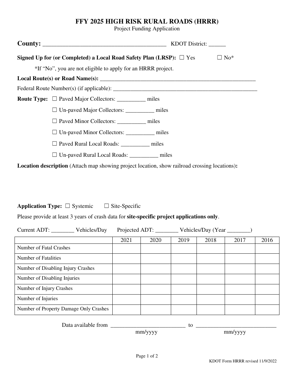 DOT Form HRRR - 2025 - Fill Out, Sign Online and Download Printable PDF ...