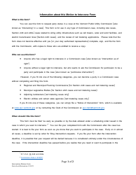 Vermont Motion to Intervene Form Download Fillable PDF 2020 — 2025 ...