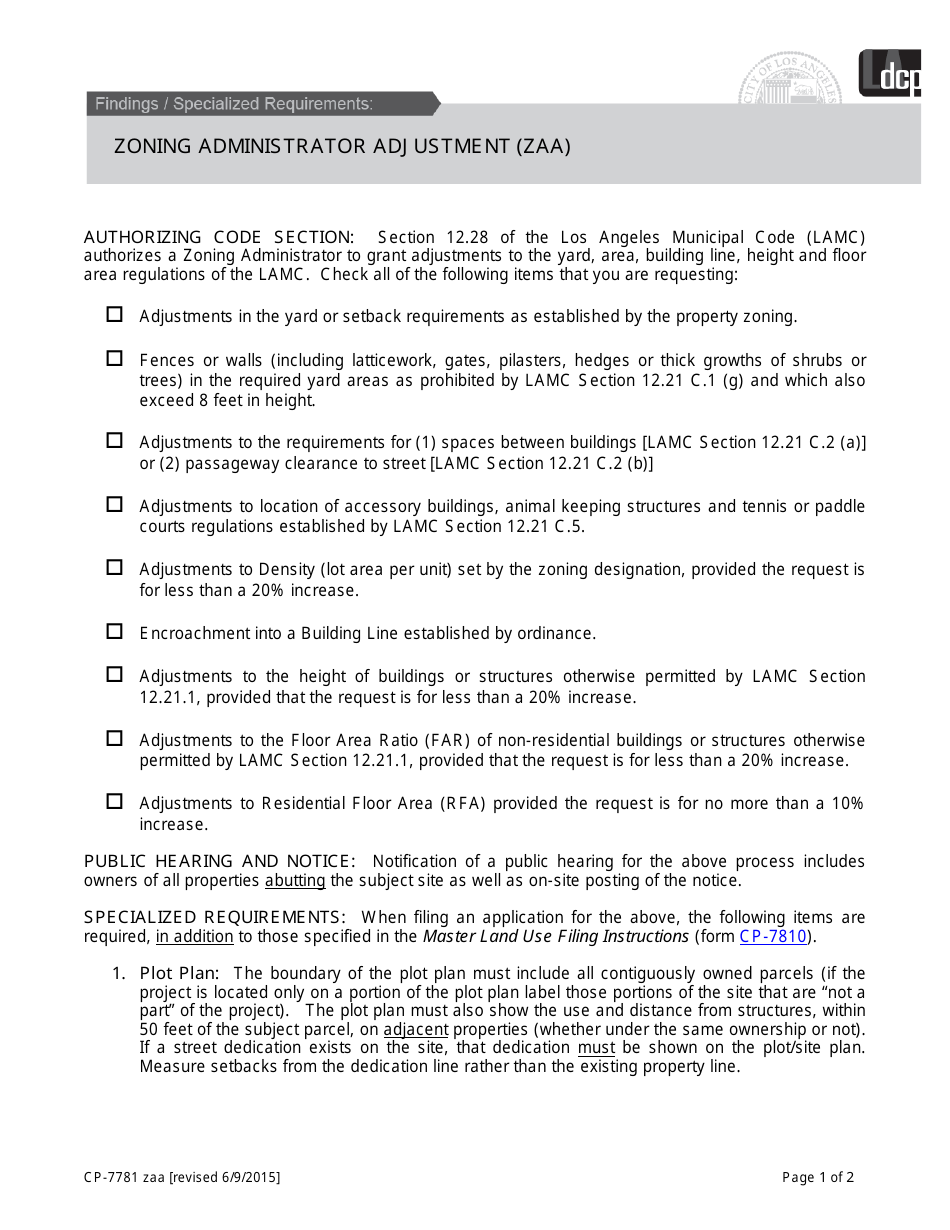 Form CP-7781 - Fill Out, Sign Online and Download Fillable PDF, City of ...