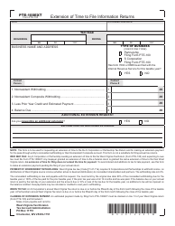 Form PTE-100EXT Download Printable PDF or Fill Online Extension of Time ...