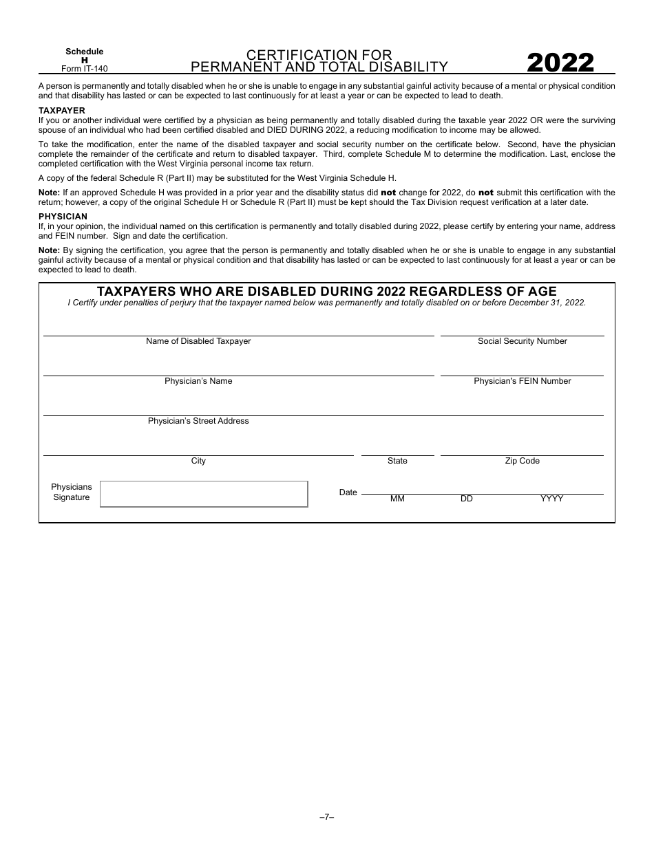Form IT-140 Schedule H - 2022 - Fill Out, Sign Online and Download ...