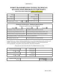 Washington Registration Form for Non-wsdot Employees - Transportation ...