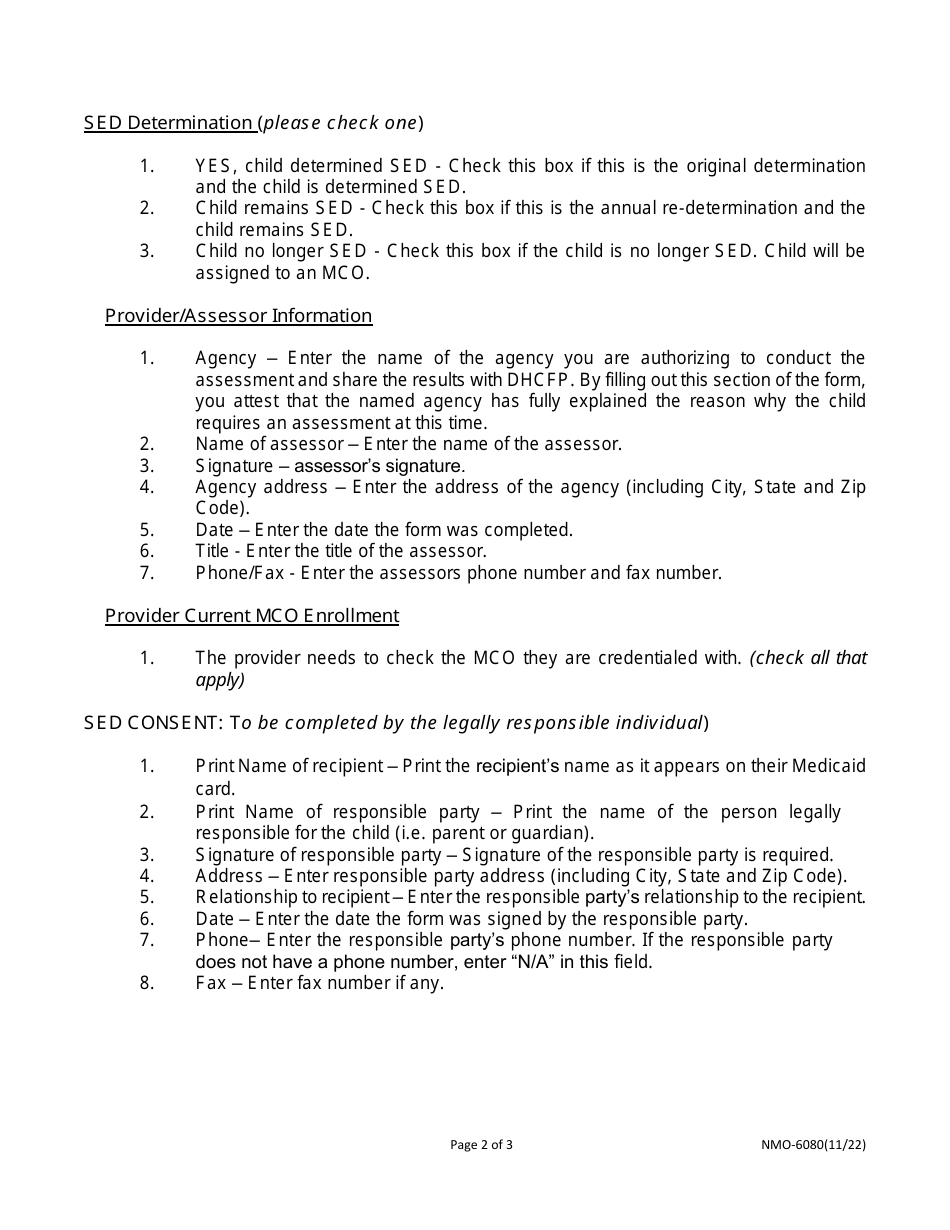 Form NMO-6080 - Fill Out, Sign Online and Download Fillable PDF, Nevada ...